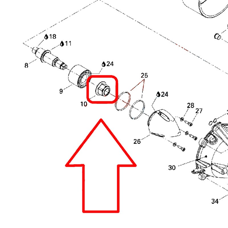 FRONZA - PORCA DO EIXO DA TURBINA PARA O JET SKI SEA DOO 2009 EM DIANTE ...